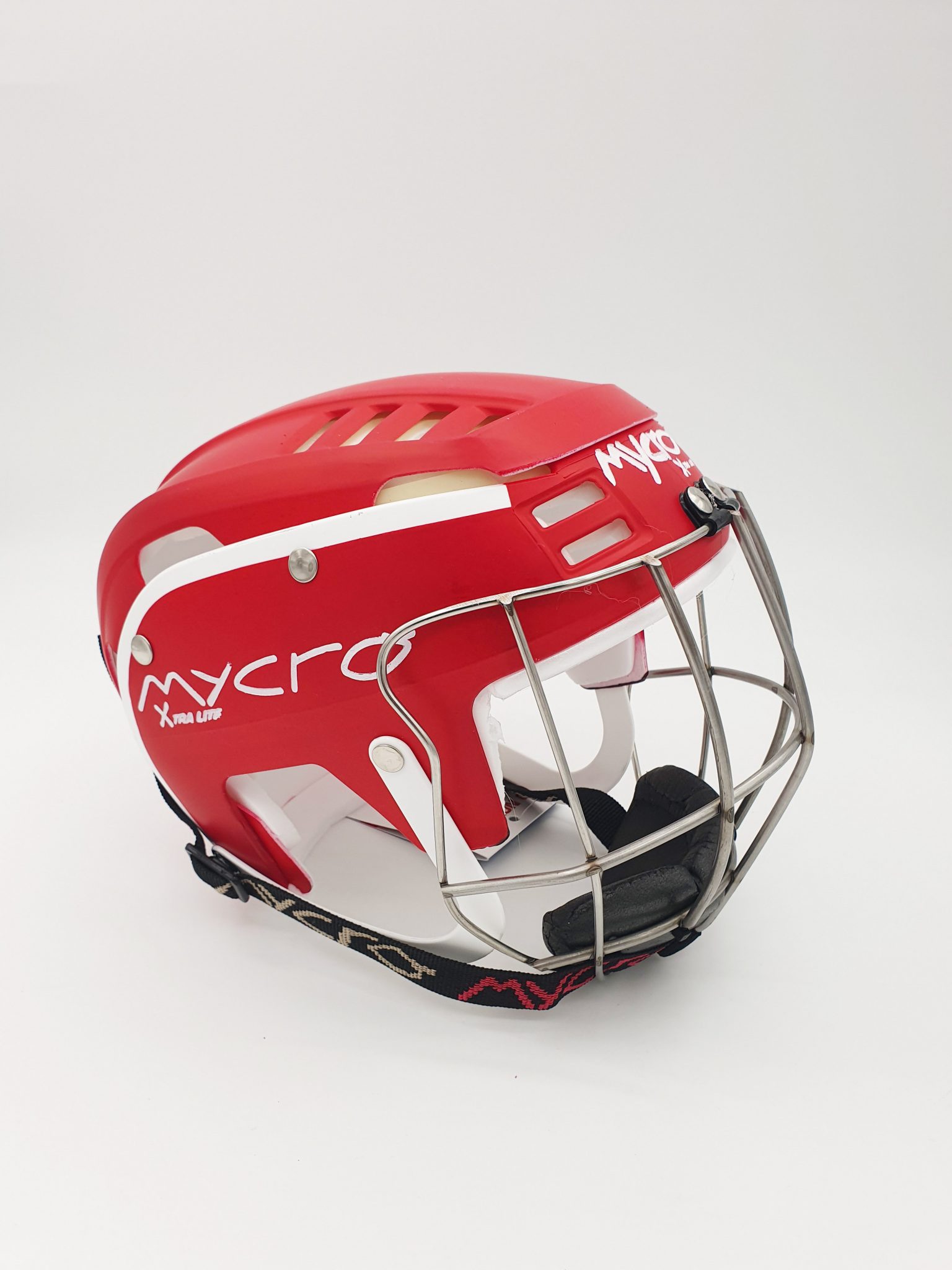 Red with White Stripe Mycro Helmet - Team Kit