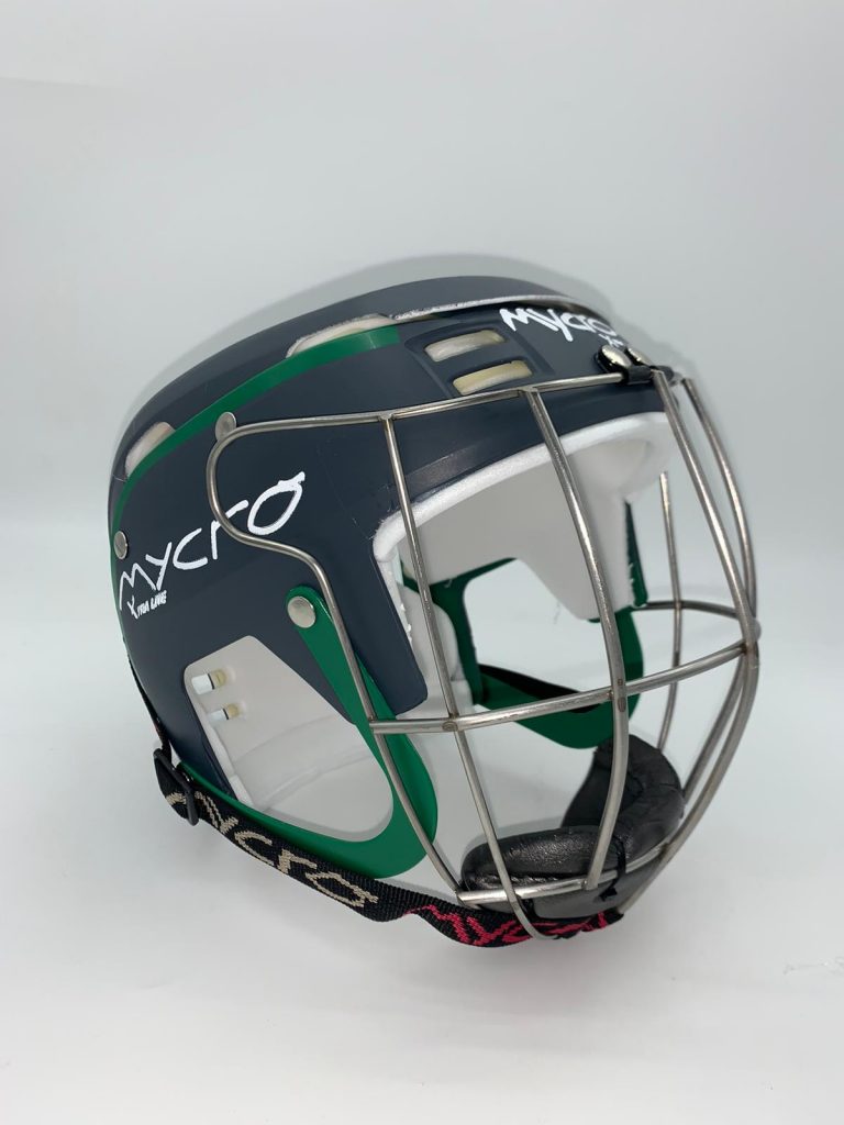Grey and Green Stripe Mycro Helmet - Team Kit