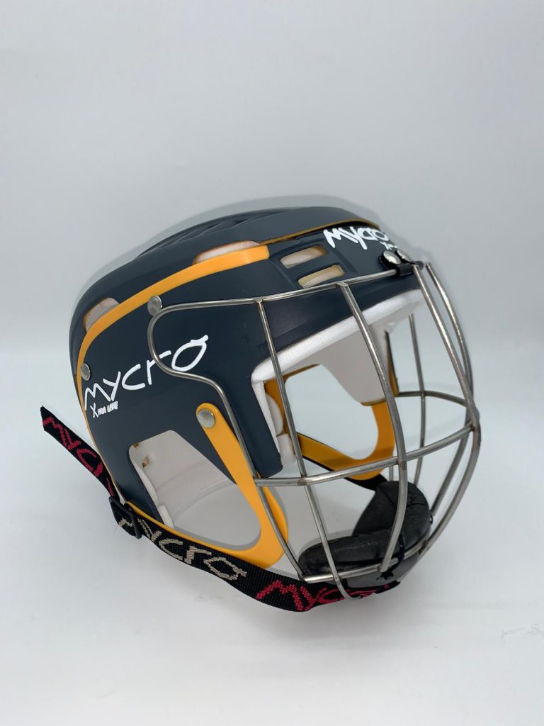 Grey and Yellow Stripe Mycro Helmet - Team Kit